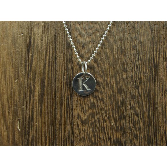 Jewelry | 18 Sterling Silver Plain Letter K Pendant Necklace Vintage ...